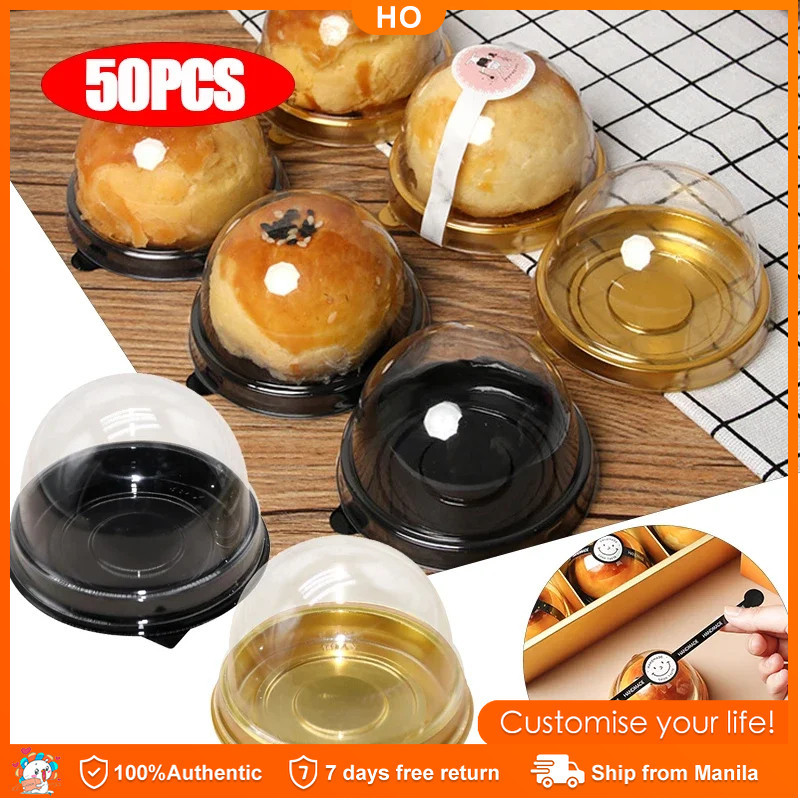 50Pcs Gold Disposable Food Grade Mini Dome Container Round Compartment ...