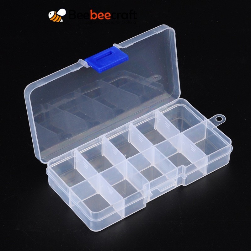 1Set Plastic Clear Beads Display Storage Case Box Bead Storage ...