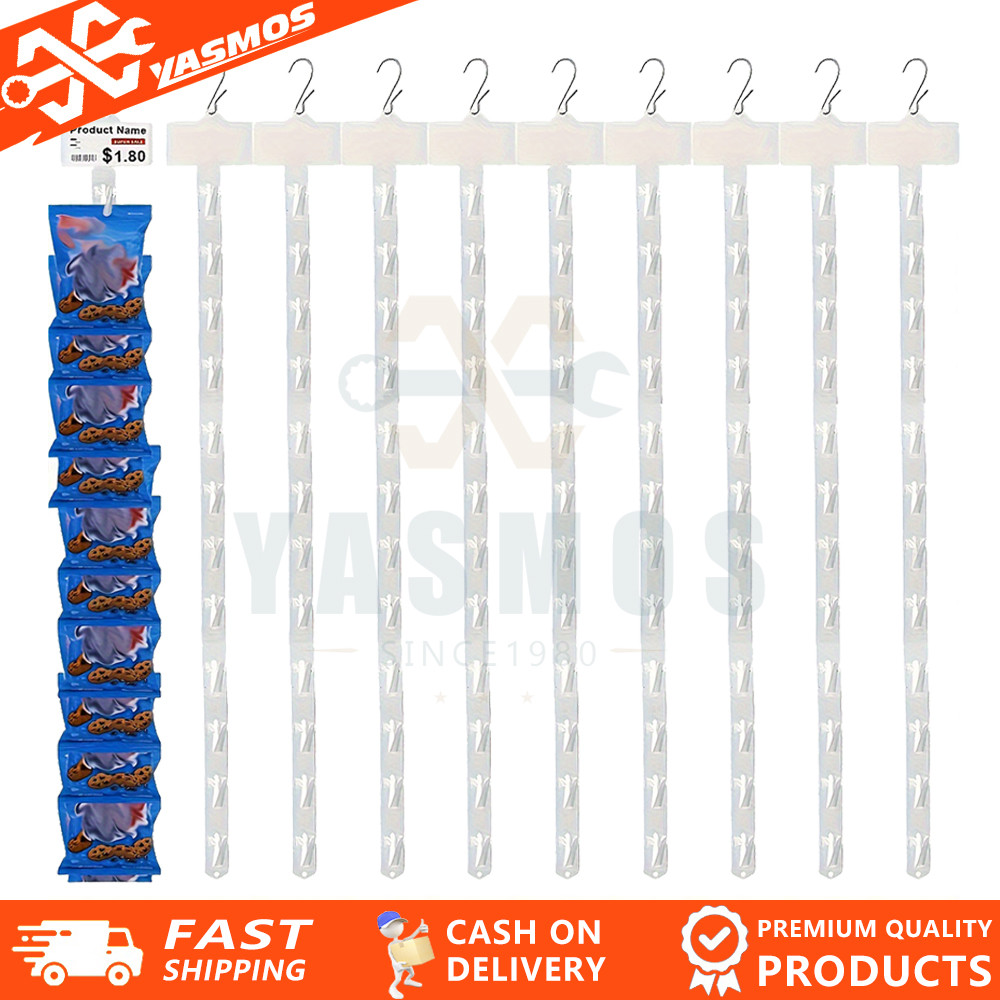 10pcs PVC Injection Plastic Supermarket Snack Hanging Strip Transparent ...