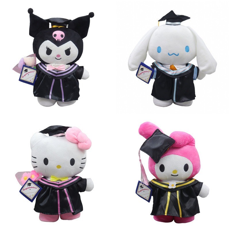 Graduate Season 25cm Kawaii Melody Kuromi KT Soft Plush Souvenir Doll ...