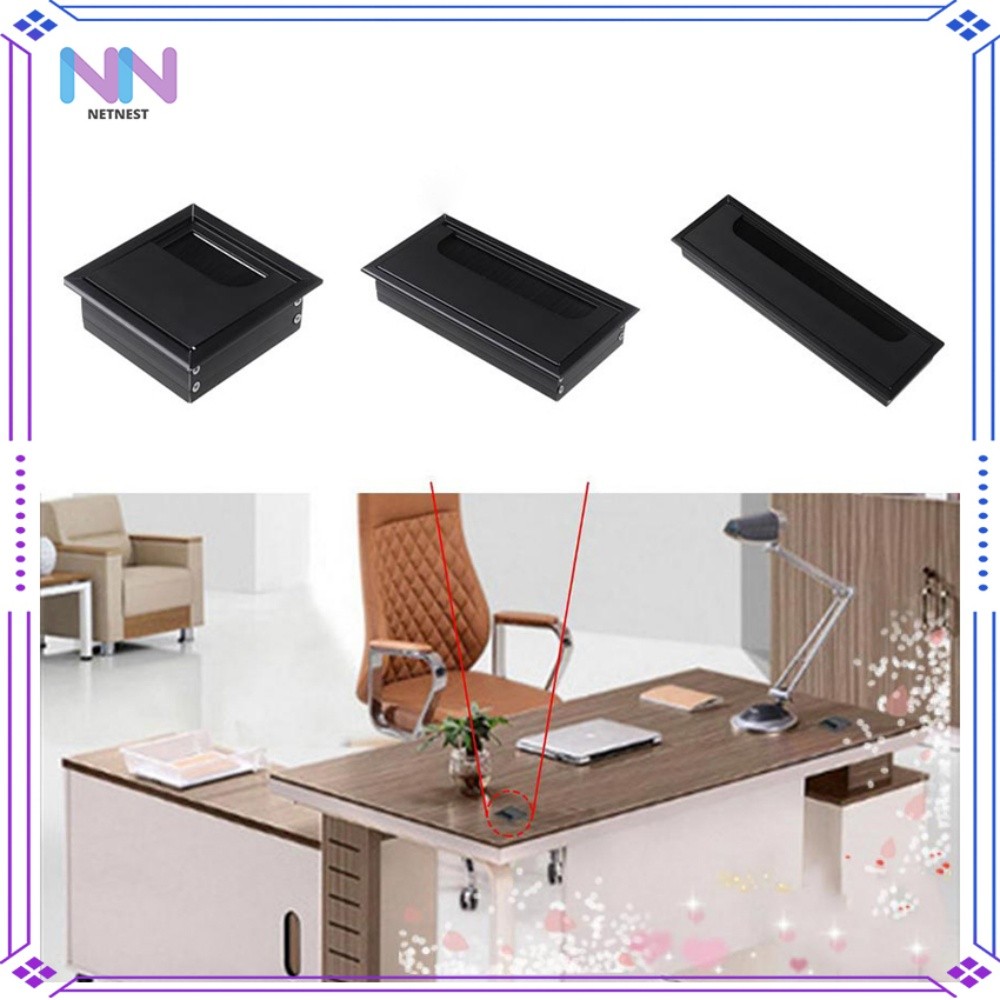 3 Sizes Desk Grommet Multiple Sizes Aluminum Rectangle Wire Cable ...