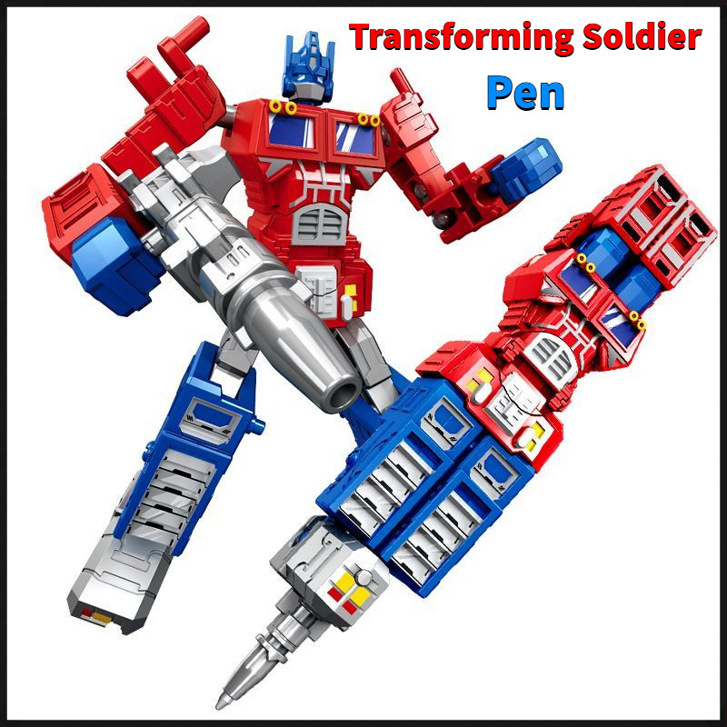 Transforming Soldier Pen Optimus Prime Action Figure Toy Pen DIY Robot ...