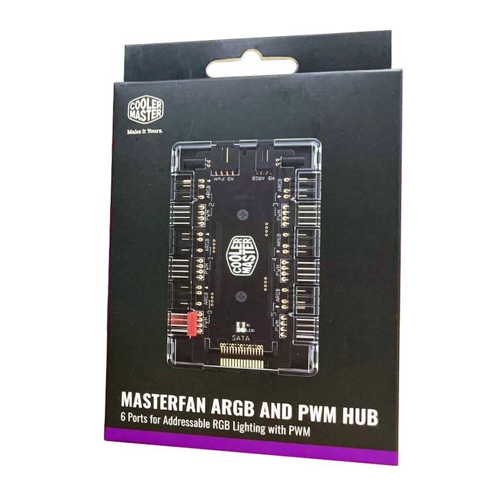 Cooler Master MasterFan ARGB and PWM Hub (MFX-ZHHN-1NNN6-R1) - 6 Ports ...
