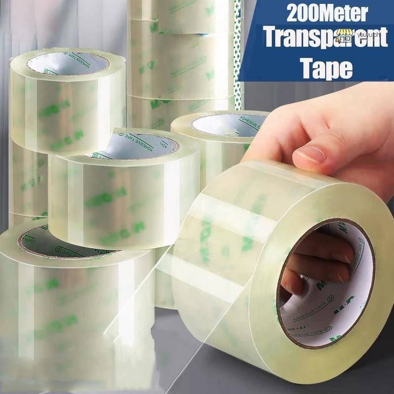 300/200/100/50 Meters Transparent Tape Big Roll Sealing Long Pack Clear ...