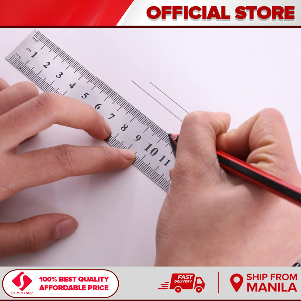 SK Mix Metal Ruler Metric Rule Precision Double Sided Measuring Tool ...