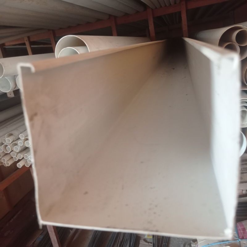 PUTIH 4" PVC WATER GUTTER 1 METER GRAY & WHITE BOX - PVC WATER GUTTERS ...