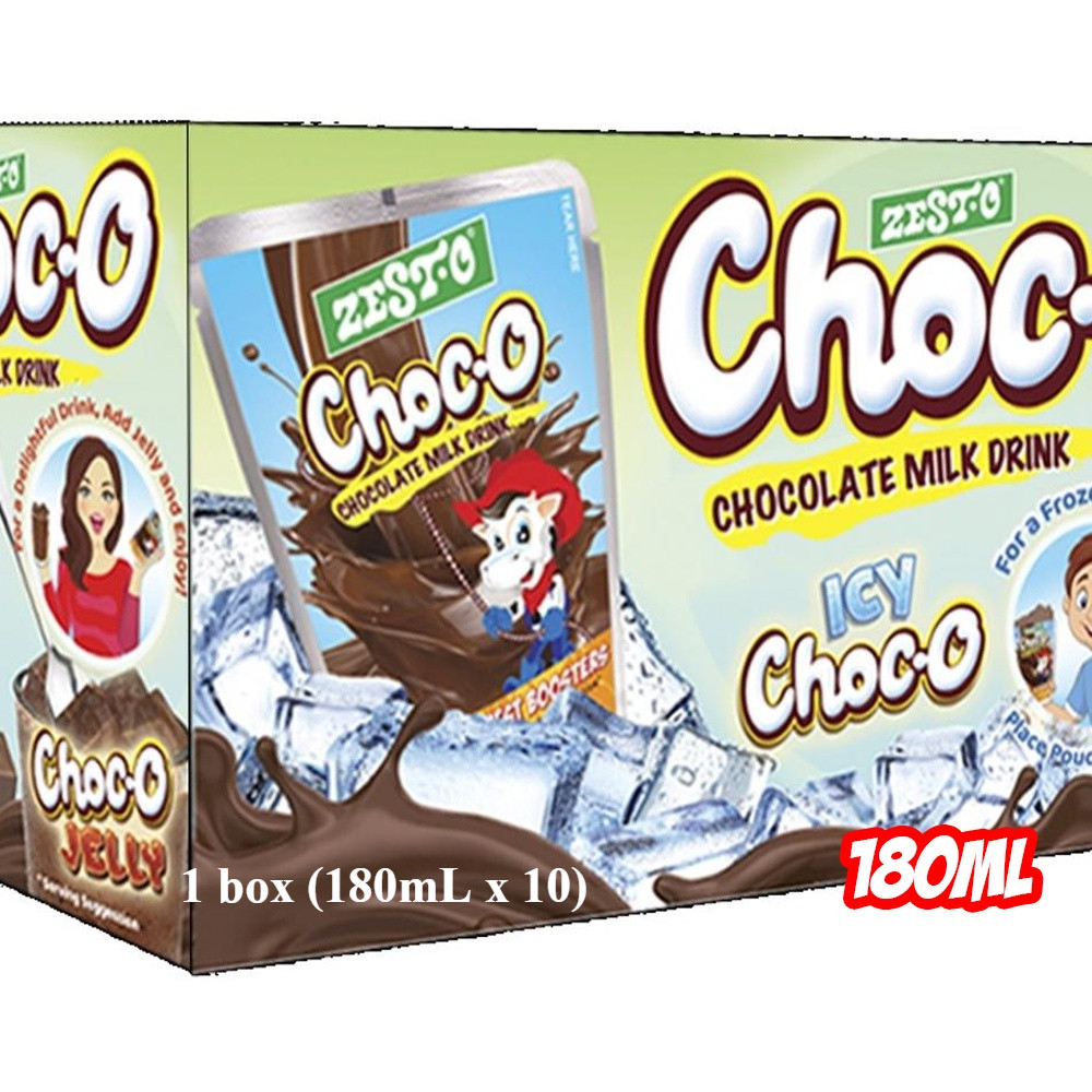 180mL Zesto Choc-O Chocolate Milk Drink for Kids Pambaon (10pcsx180mL) Zest-o Choco 1 box ...