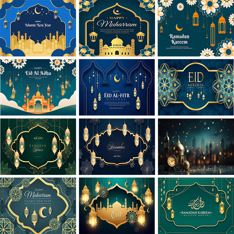 Backdrop for Photography EID Al Adha Moon Lamp Muslim Ramadan Kareem ...