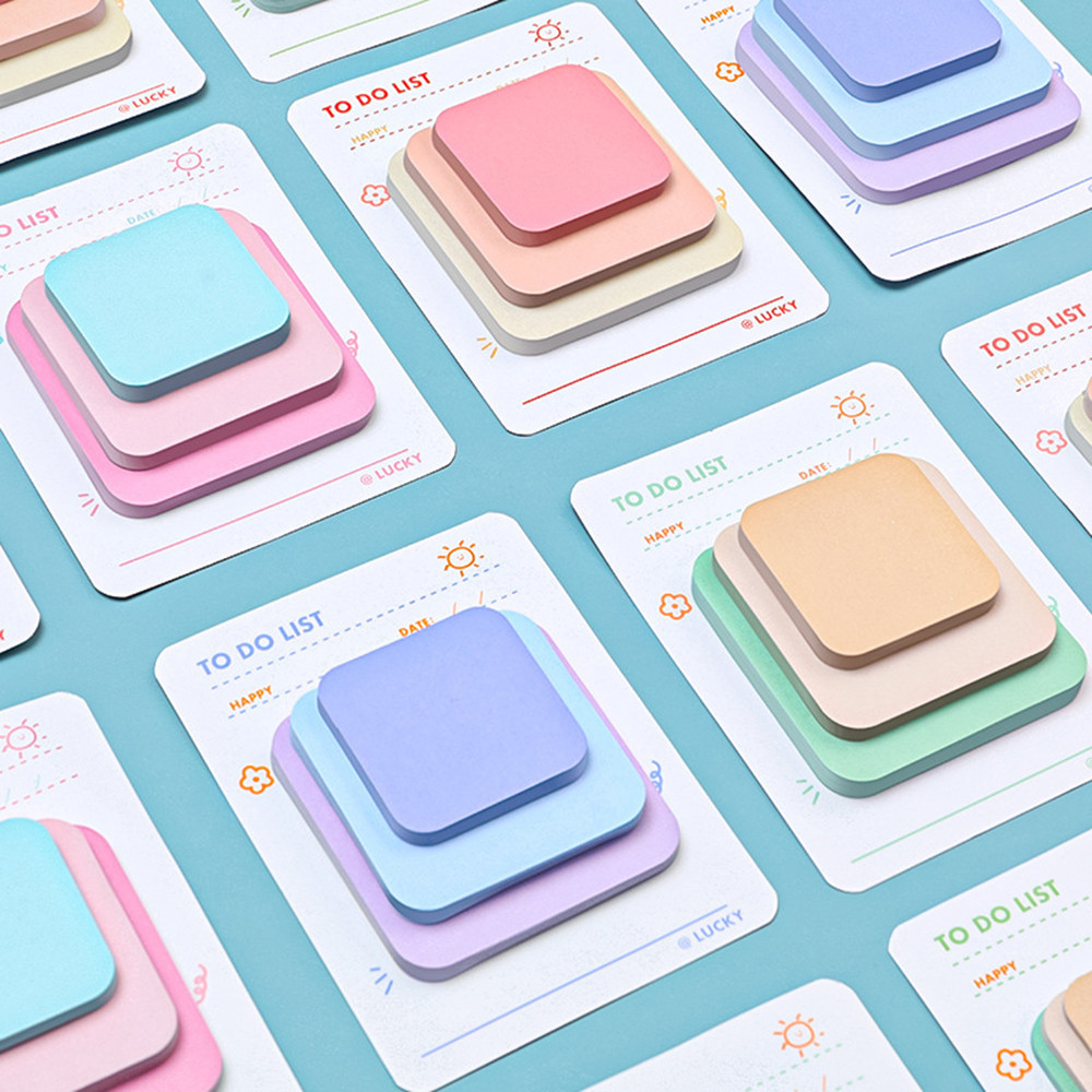 90 Sheets Creative Colorful Stacking Sticky Notes Notepad Message Memo ...