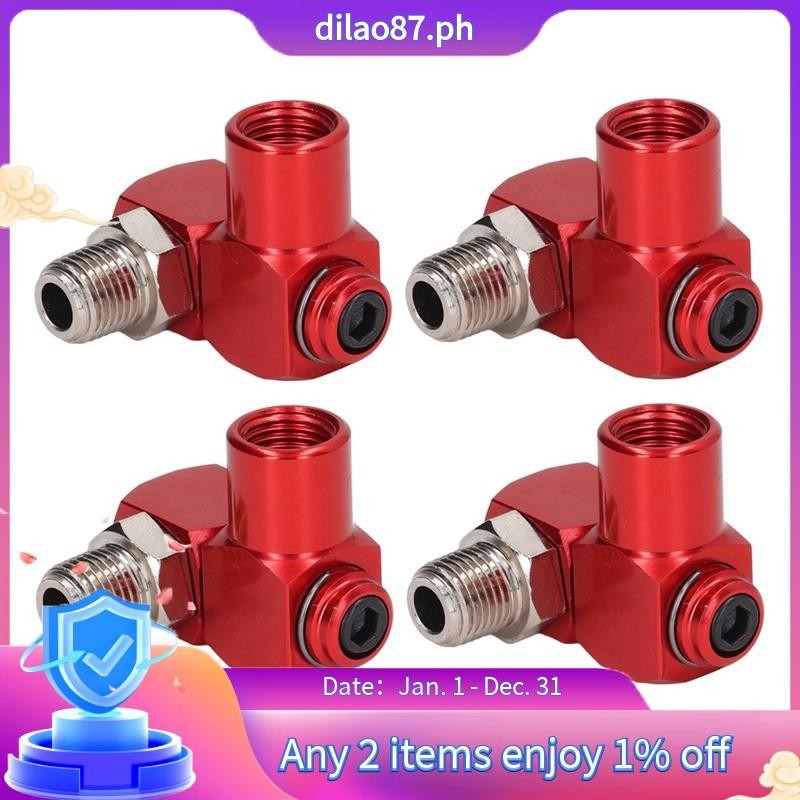 4Pc 360 Degree Swivel Air Hose Connector 1/4In NPT Industrial Air ...