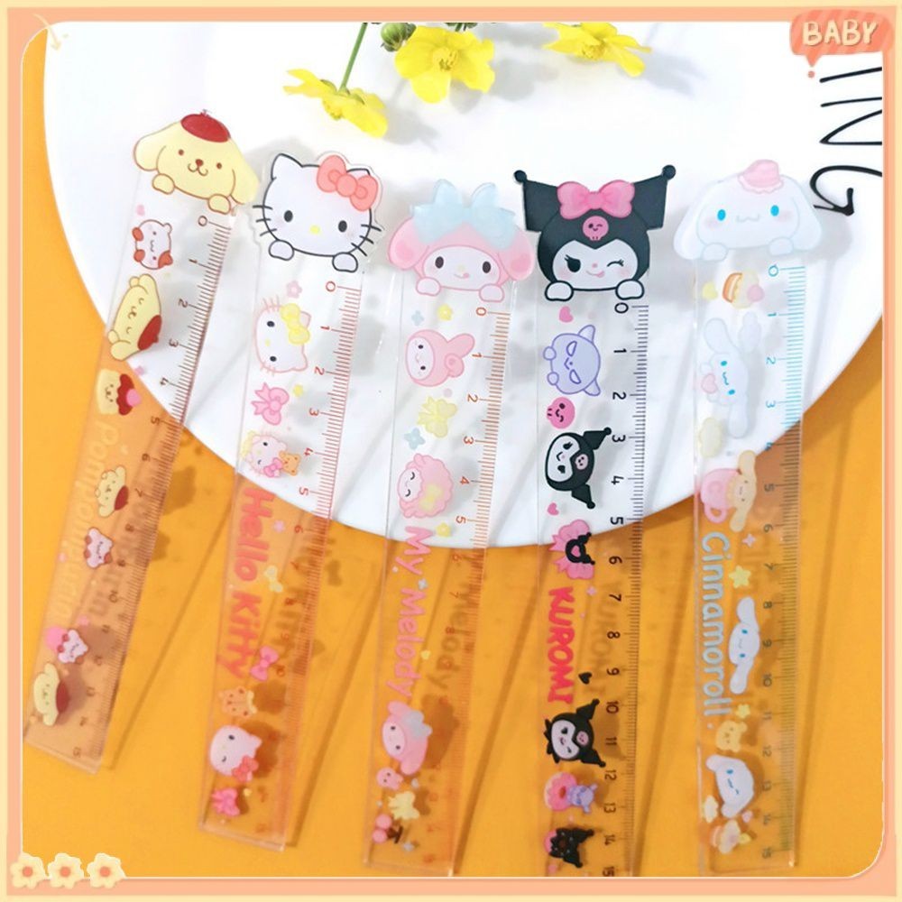 12/15cm Sanrio Ruler Kawaii Anime Hellokitty Cute My Melody Kuromi Ins ...