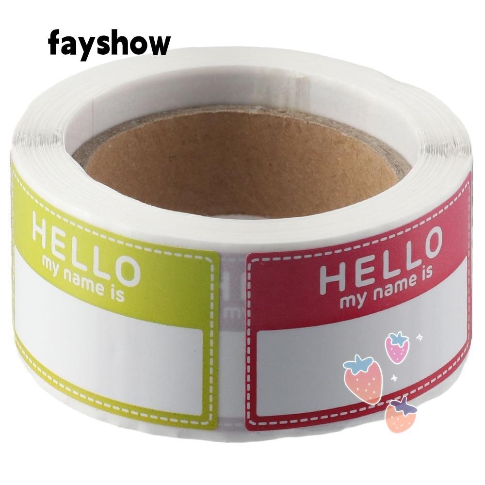 FAY Name Tag, Hello My Name is Self-Adhesive Name Stickers, Rectangle ...