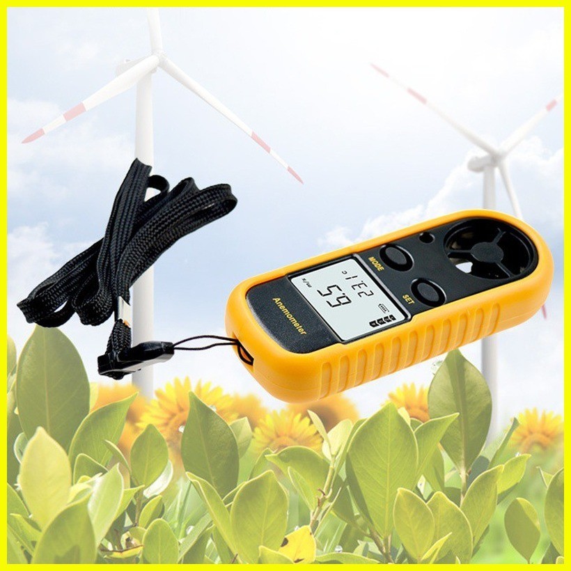 ☸ LCD Air Flow Velocity Measurement Handheld Anemometer Wind Speed ...