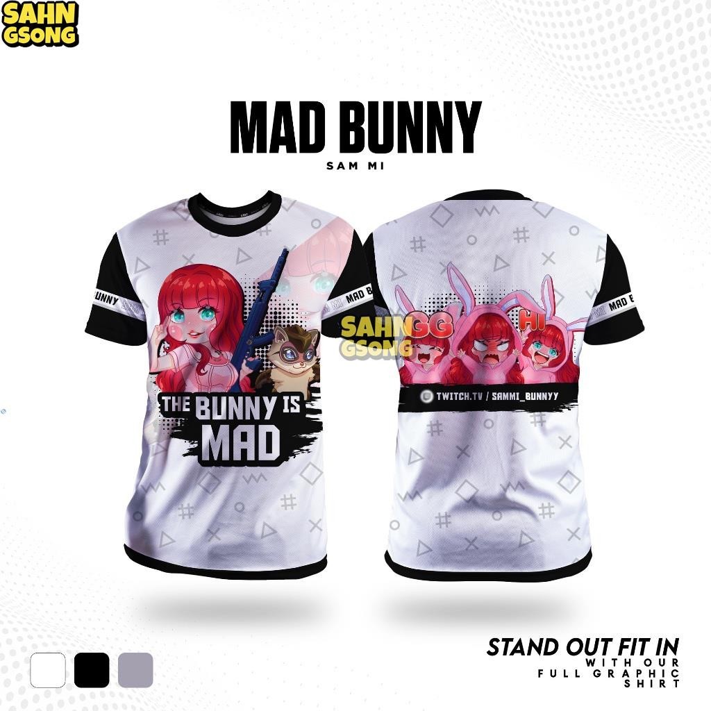 SAM MI ' Mad Bunny ' Anime Gaming T-shirt | Shopee Philippines