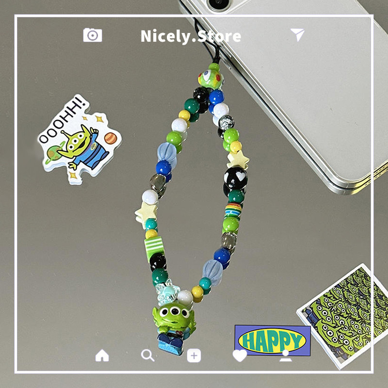 Cartoon Alien Toy Story Mobile Phone Chain Charm Rope Wristband Strap ...