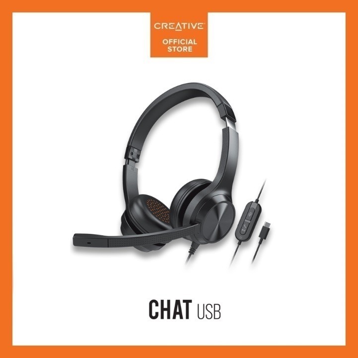 Creative Chat USB On-Ear Headset with Swivel-to-Mute Noise-Cancelling ...