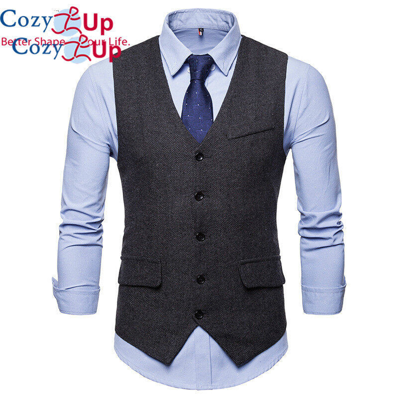 Cozy Up Suits Vest Men Suit Vest Male Waistcoat Gilet Sleeveless Formal ...