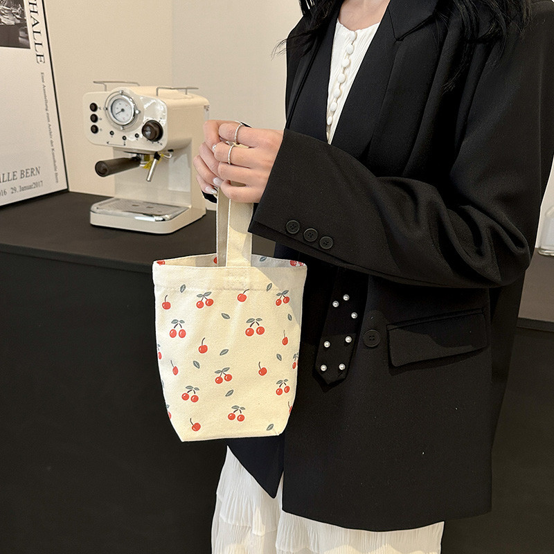 Ins Style Canvas Shuolder Bag Girl's Clear Literature Mini Tote Bag ...