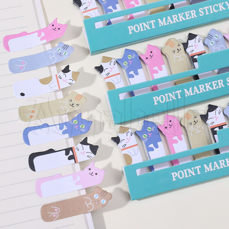 Cute Crooked Cat Sticky Notes - Study Memo Notebook - School Stationery ...