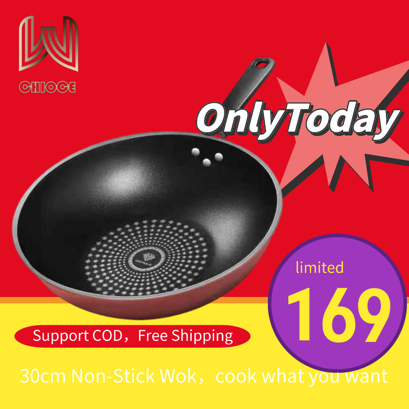 Wok Non Stick Frying Pan Kitchenware Kawali Non Stick 30cm Stainless ...