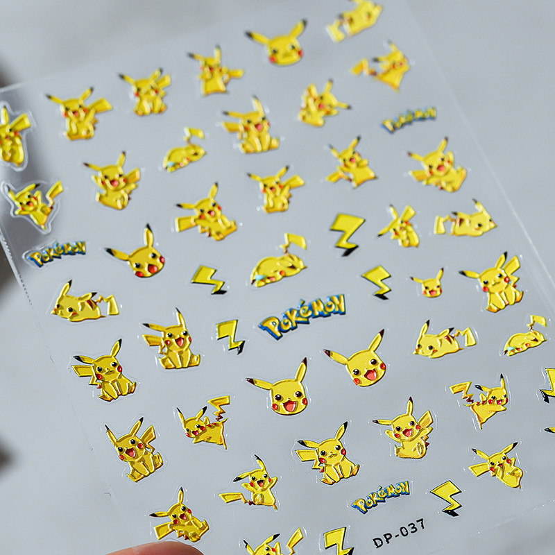 Cute Digital Monsters Nail Stickers Pikachu Pokemon Kawaii Japanese ...