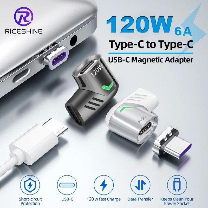 120W High-powered L-shaped Type-C To Type-C Port Charging Adapter ...