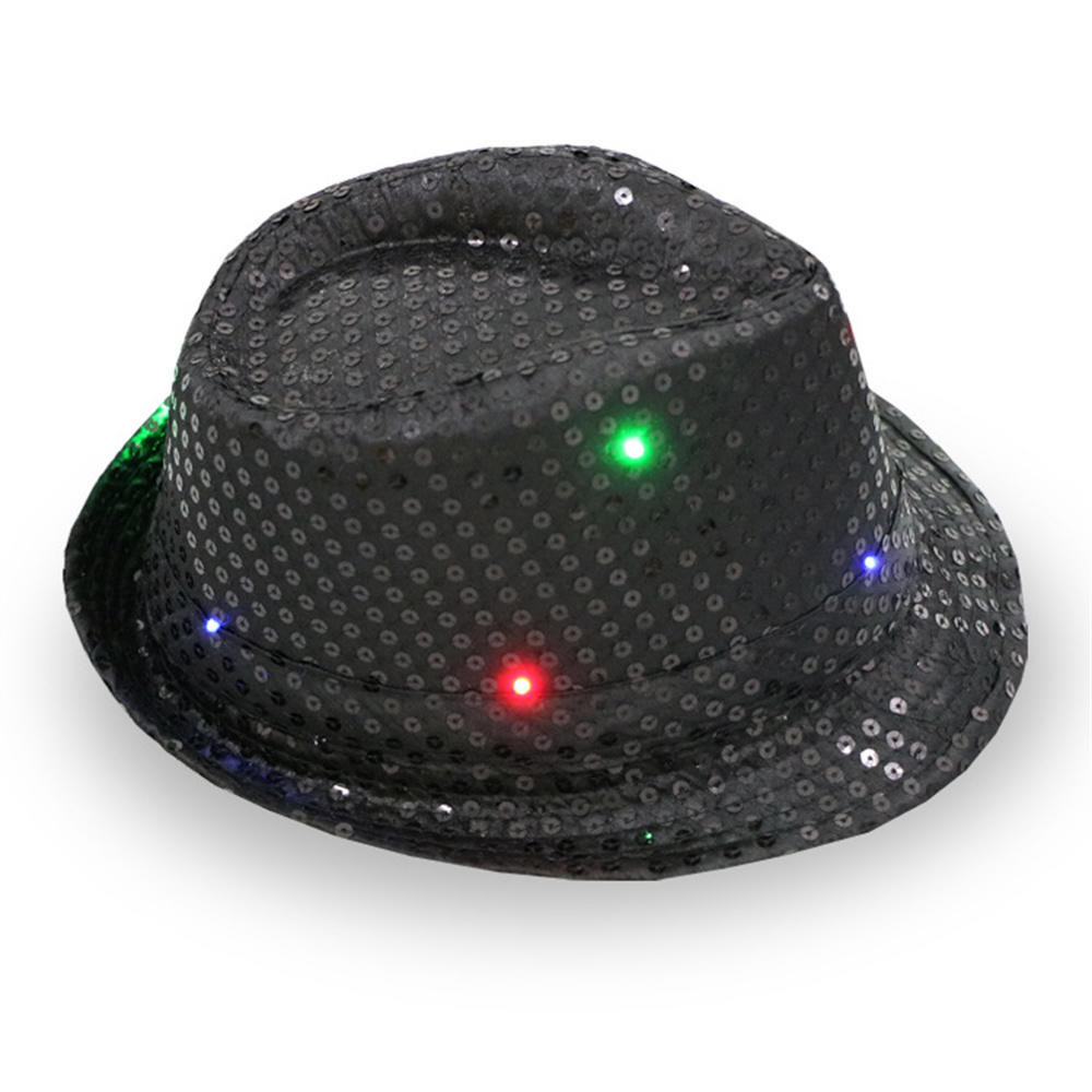 LED Light Up Sequin Fedoras Hats for Men & Women, Assorted Color, Bulk ...