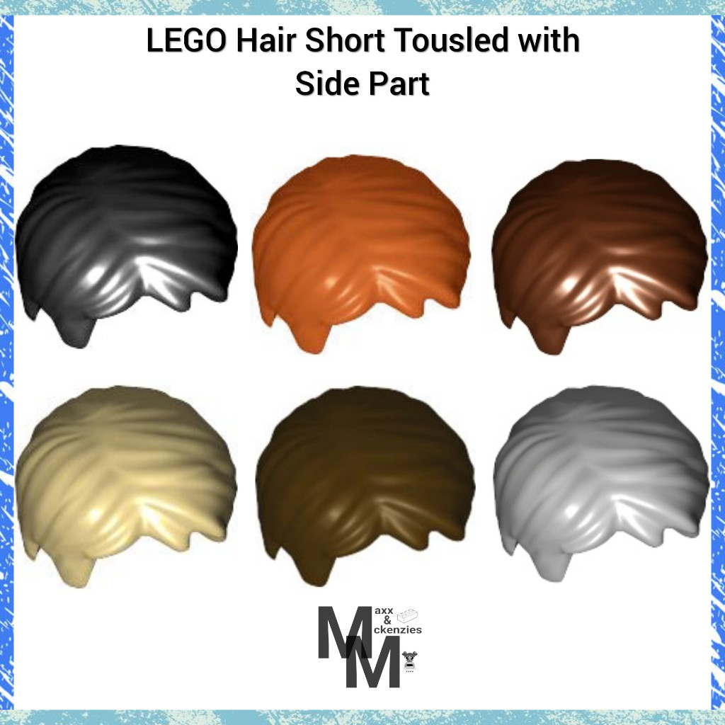 Hair Short Tousled with Side Part (62810 / 88425) LEGO Minifigure Body ...