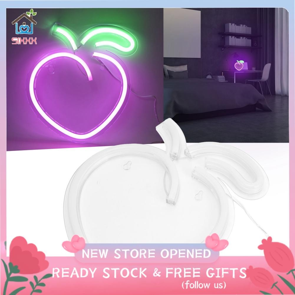 Sixxx USB Powered Planet Light Led Neon Signs Peach Shape Halloween ...
