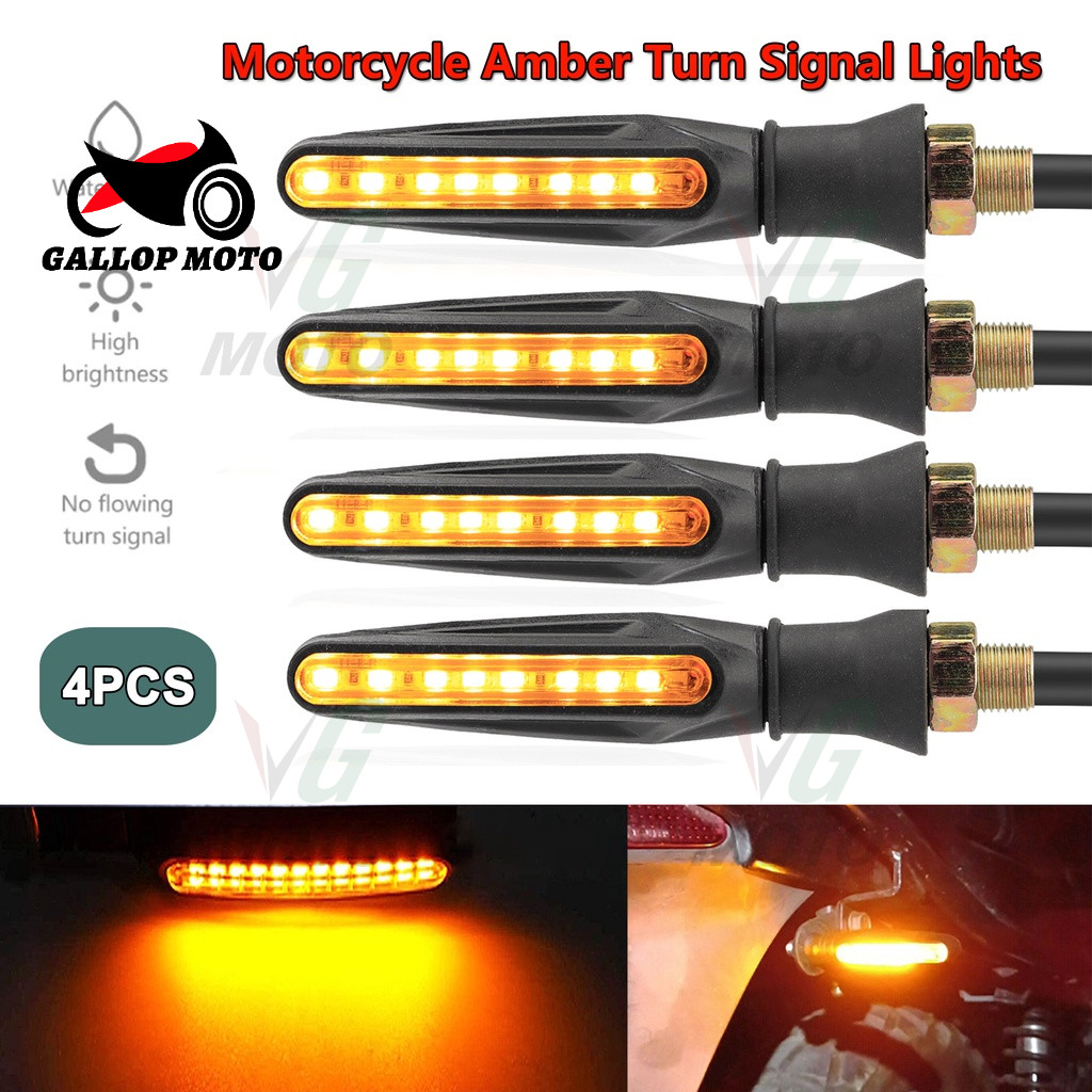 4pcs Motorcycle Flasher Turn Signal Lights Bendable Motorbike Indicator ...