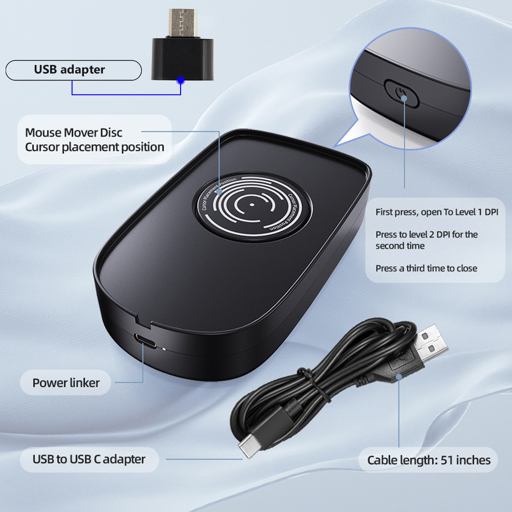 Adjustable Mouse Mover with Button Mouse Mover Jiggler 5V 1A for Keeps ...