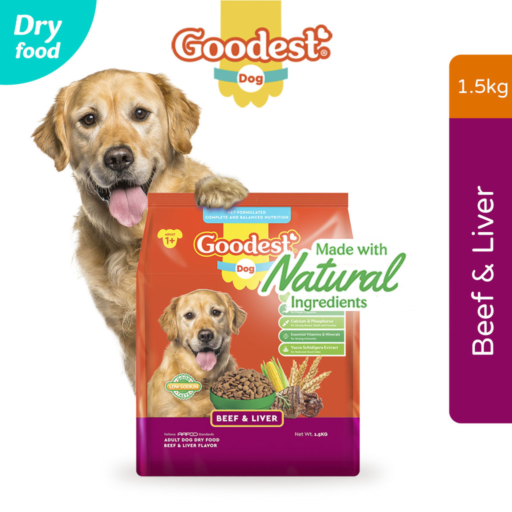 GOODEST Adult Dog Dry Food in Beef & Liver, 1.5kg. | Shopee Philippines