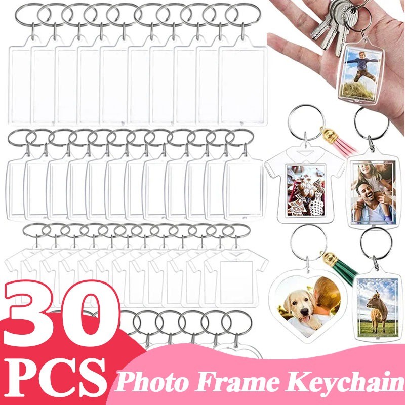 5/10/20/30Pcs Acrylic Photo Frame Keychain / Transparent Pictures ...