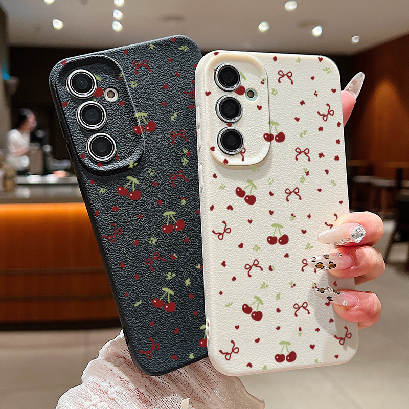 Cute Cherry Bowknot Pattern Case For Samsung Galaxy A56 A36 A55 A35 A54 ...