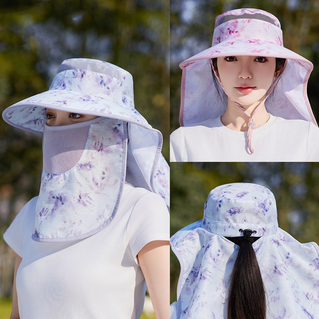Summer Large Brimmed Sun Hat Women'S Neck Protection Hat Face ...