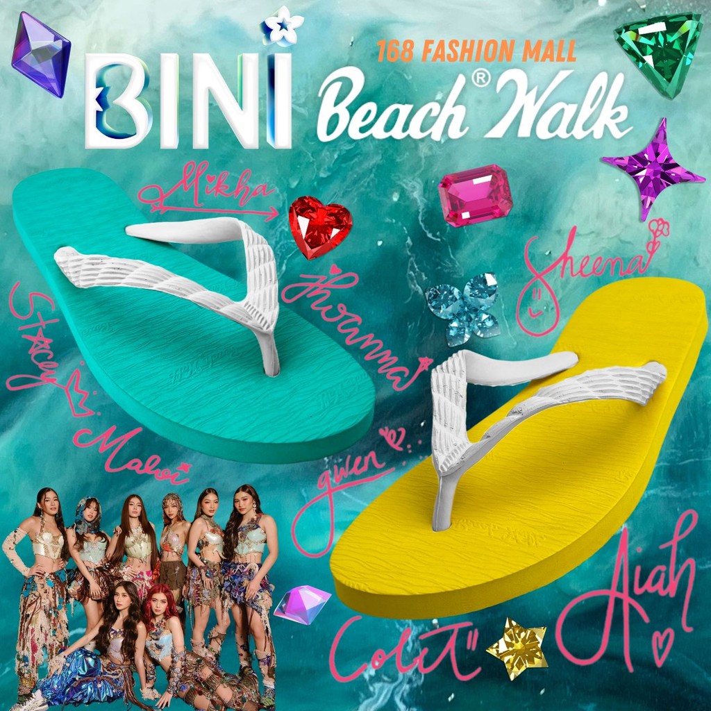 BEACHWALK BINI BLOOMS Limited Edition Slippers / Flip Flop 2 Colors ...