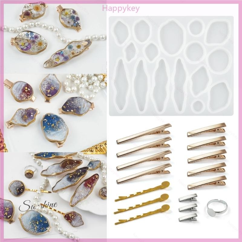 HAP Resin Molds DIY Hair Pin Casting Mold Set Barrettes Silicone Molds ...