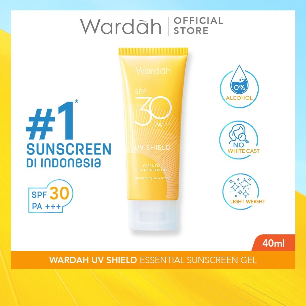 Wardah UV Shield Essential Sunscreen Gel SPF 30 PA +++ 40 ml | Shopee ...