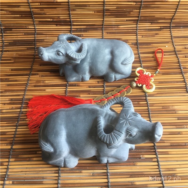 Stone Bull Ornament Stone Sculpture Bluestone Lying Bull Pair Zodiac Ox ...