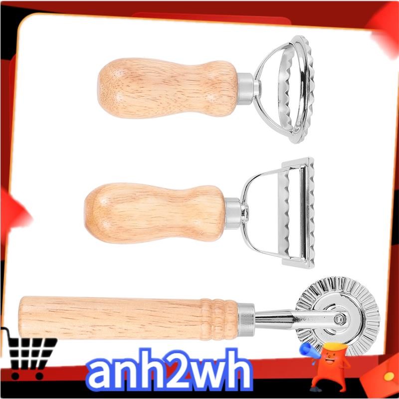 【A-NH】3PCS Ravioli Pasta Cutter Set, Ravioli Stamp Maker with Wooden ...