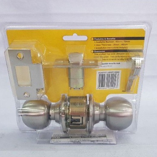 Yale Door Knob Lockset Doorknob Lock Set Entrance Blister Visual Pack ...