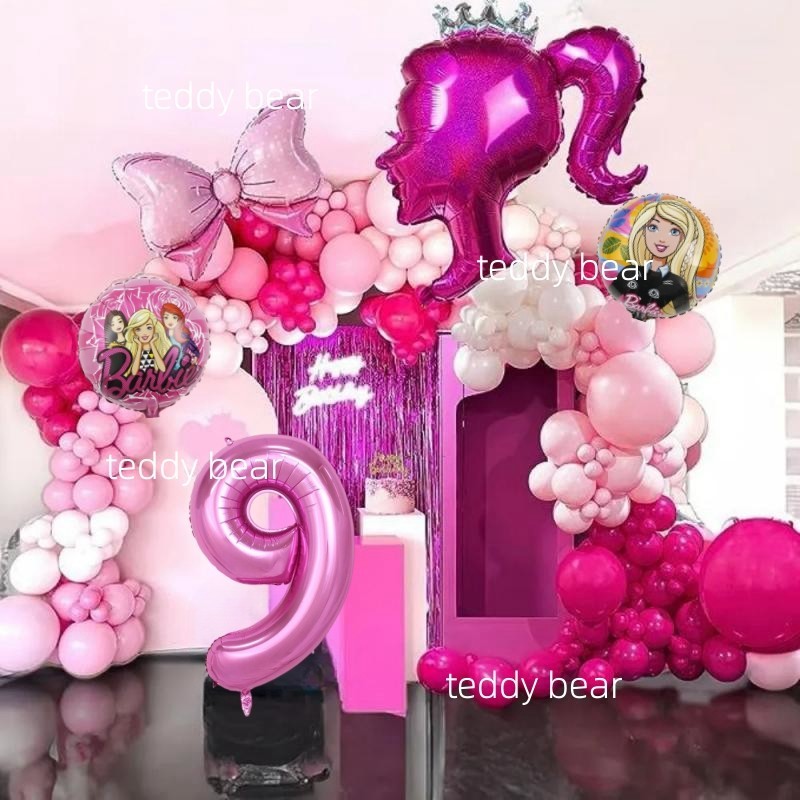 New Barbie Balloons Party Decorations Garland Arch Kit 32inch Pink ...