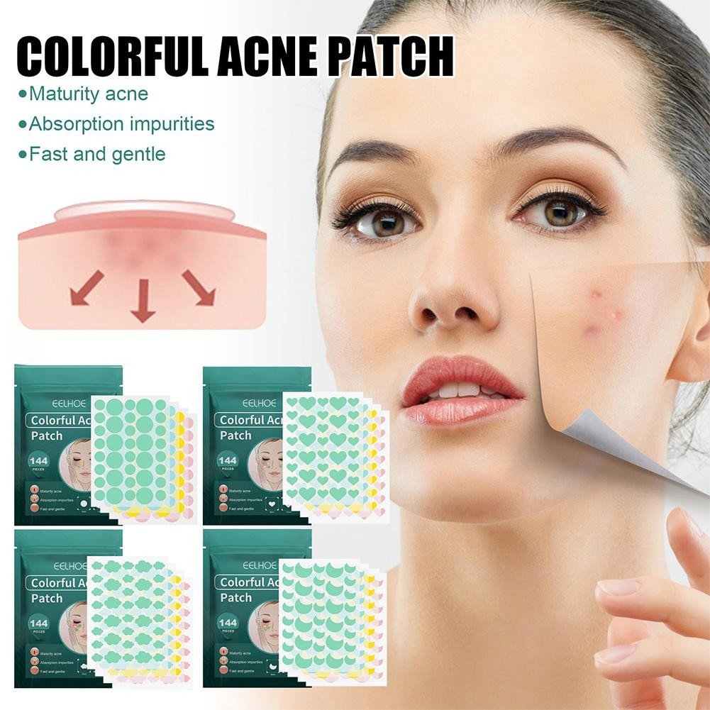 112pcs Pimple Patch Skin Care Acne Stickers Color Round Cloud Moon Acne ...
