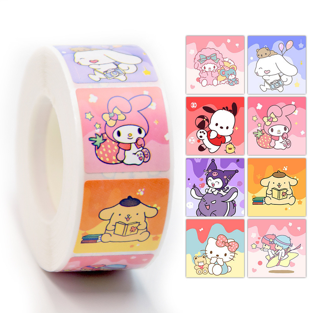 500pcs Sanrio Cartoon Sticker DIY Tape Kuromi Sticker Cute Sealing ...