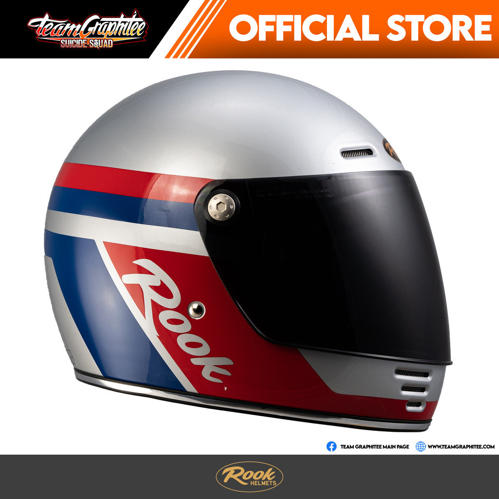 ROOK V152 CHANDLER (SMOKE) FULL FACE SINGLE VISOR WITH FREE CLEAR LENS ...