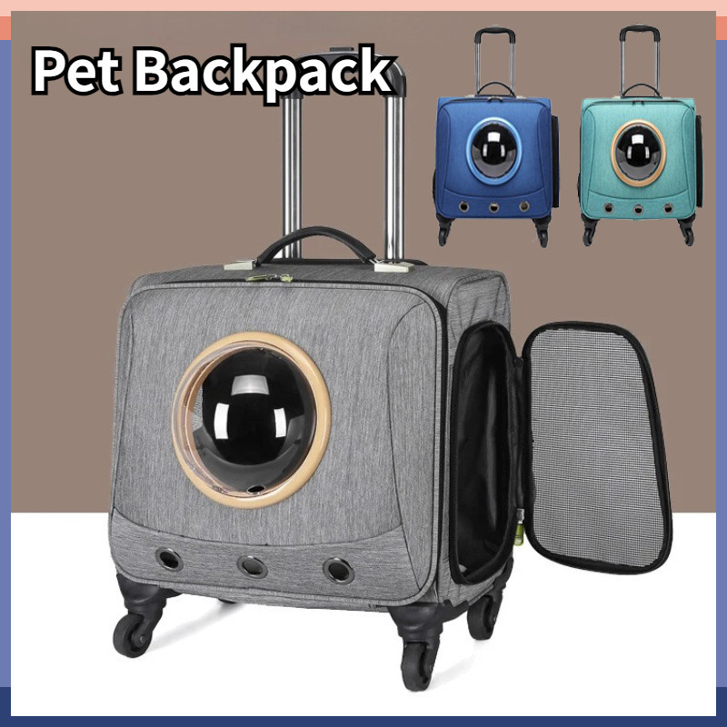 Pet Backpack Trolley Case Portable Flight Case Cat Dog Carrier Portable ...