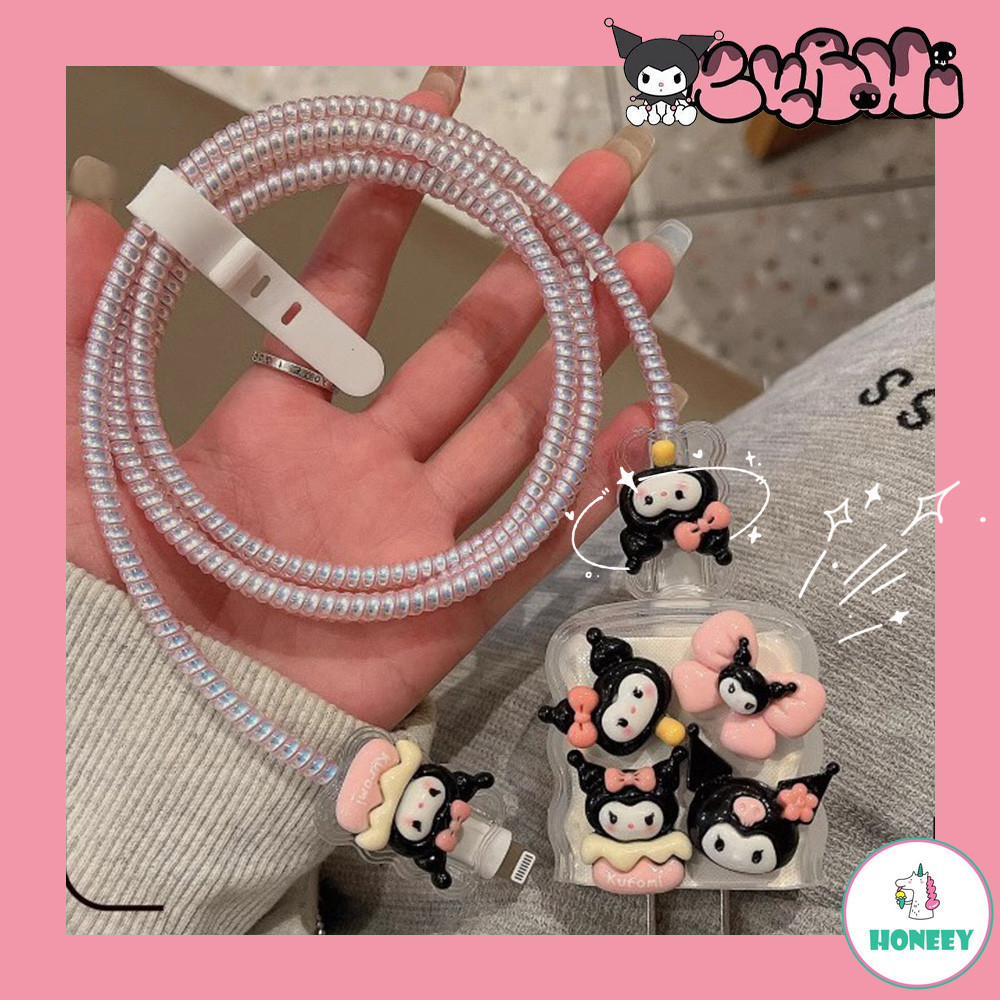 Cartoon Sanrio Kuromi Cable Protector for IPhone/iPad 20W Charger Case ...