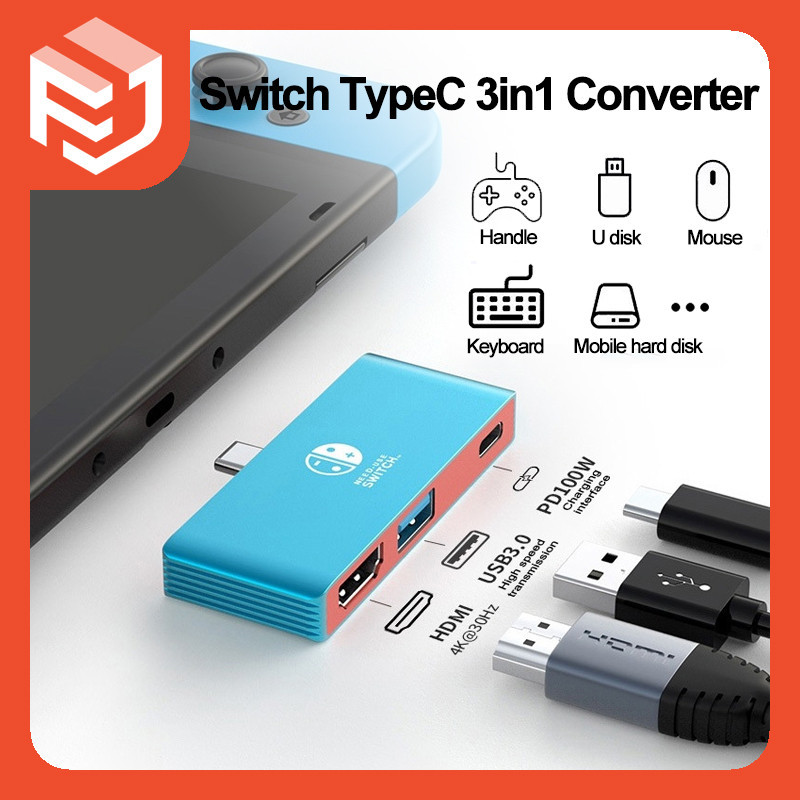Switch TYPEC 3in1 converter portable HDMI side plug docking station HD ...