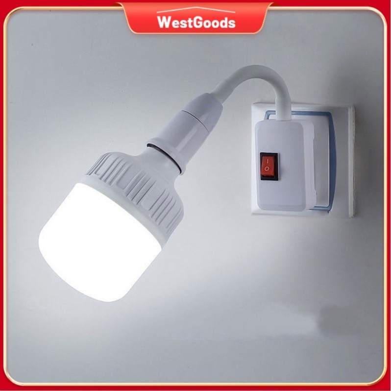Direct Plug LED Super Bright Socket Lamp With Switch Household Screw ...