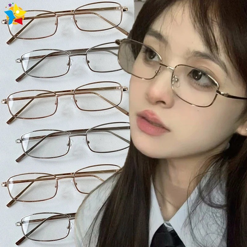 Japanese Style Harajuku Small Square Glasses Frame for Women Men ...